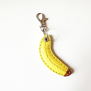 Bag Charm Yellow Banana Keychain Leather Purse Charm Banana Handbag ...