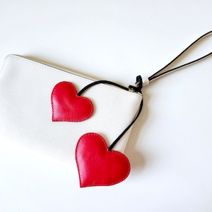 Red Heart Handmade Leather Bag Charm Fun Gift Genuine Leather Bag ...