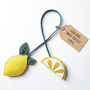 Lemon Handbag Charm Kawaii Keychain Leather Handbag Decor Farmers ...
