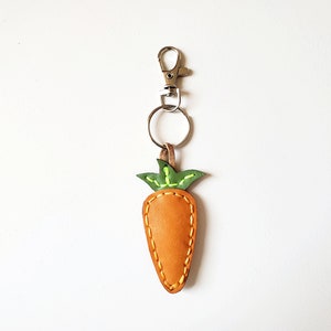 Handmade Carrot Keychain, Leather Keychain, Farmers Market, Veggies ...