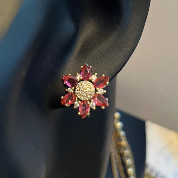 Ruby Glass Earrings - Etsy