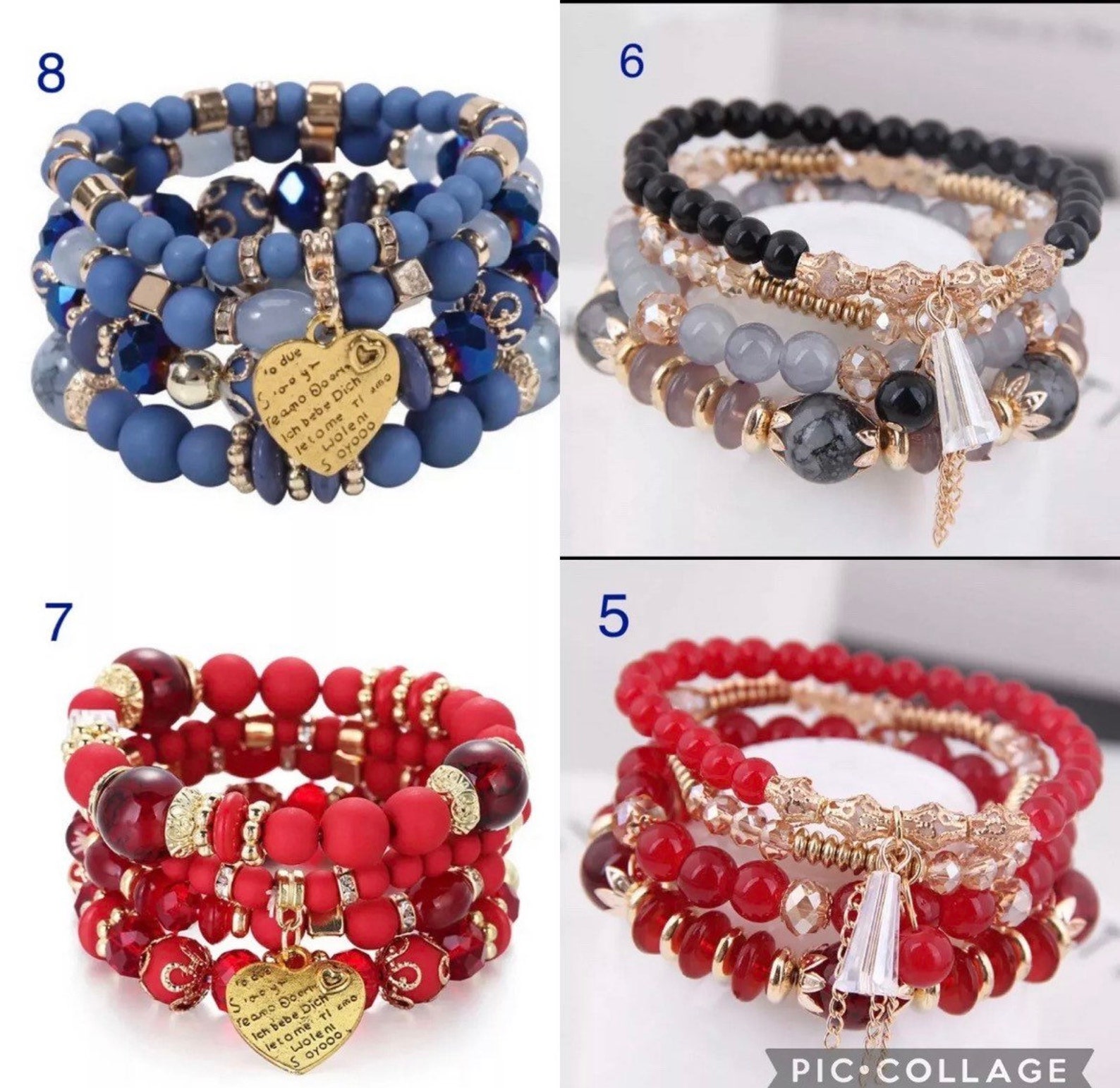 Bohemian Bracelet Set 4 Bracelets per Set. Stack Stretch - Etsy