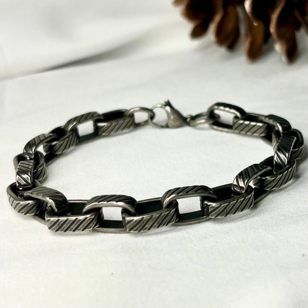Stainless Steel Link Bracelet - Etsy