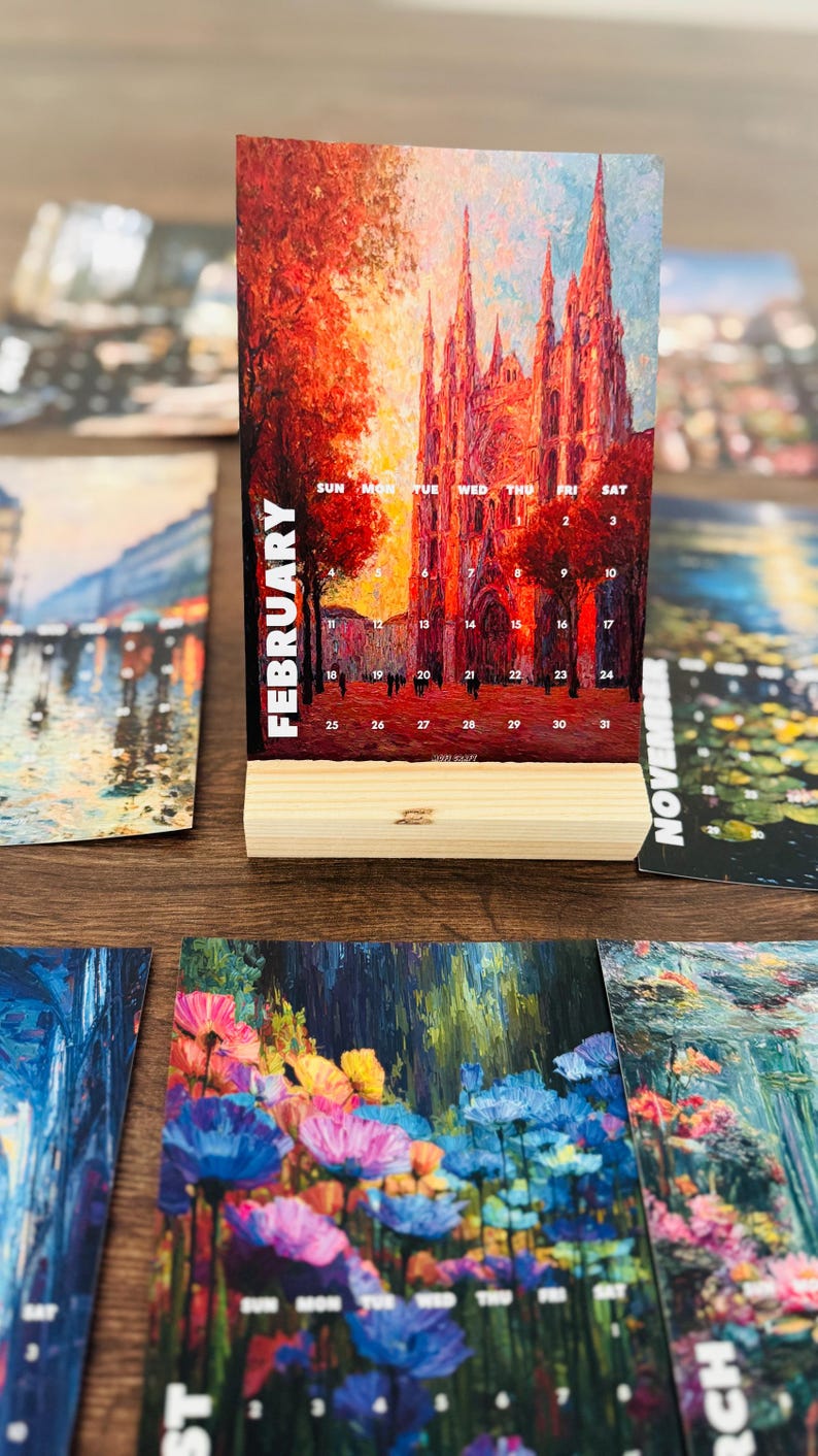 Claude Monet 2026 Desk Calendar, Monet Landscape Wall Art ...