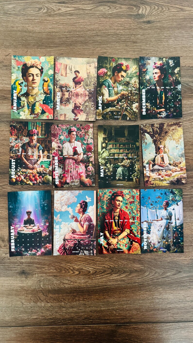 Frida Kahlo Inspired 2026 Calendar Print, Vintage Artistic Monthly ...
