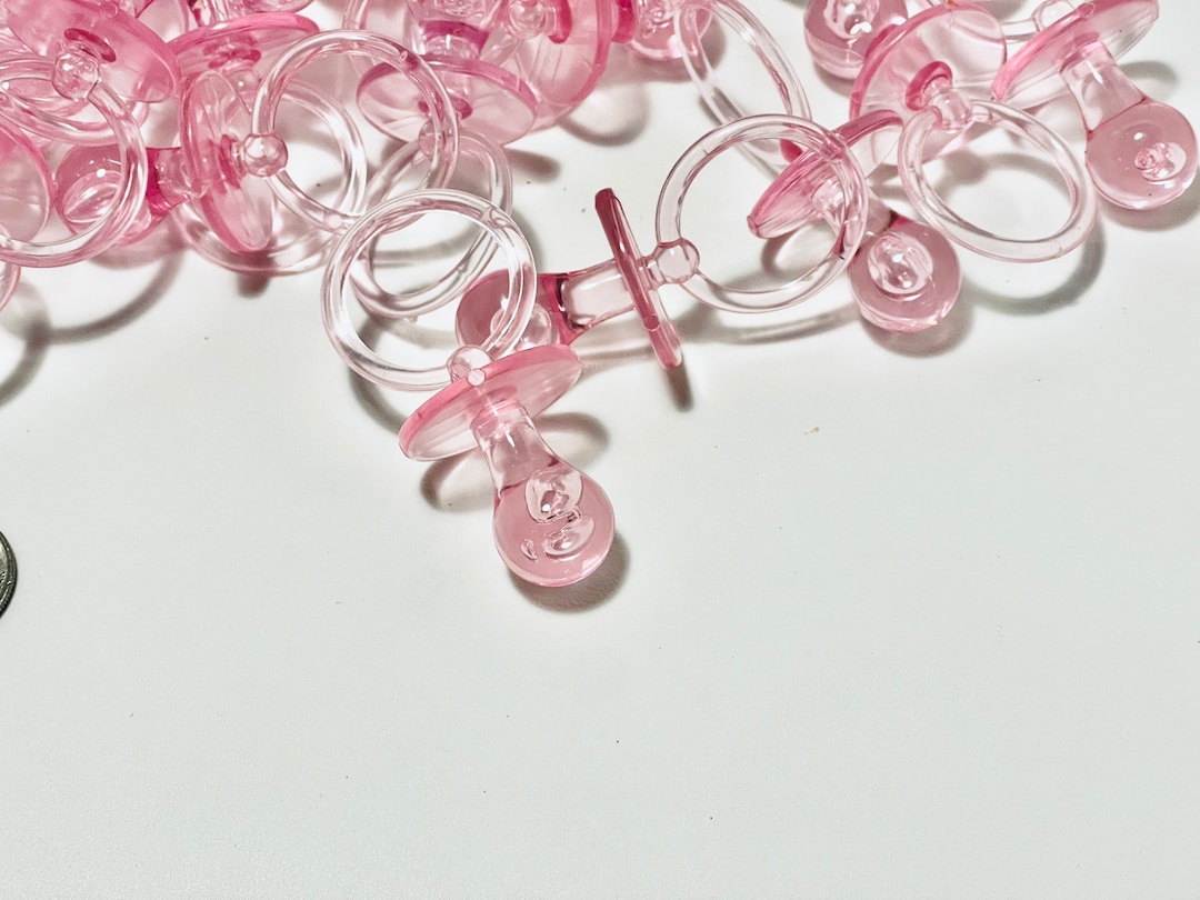 Pink Pacifiers for Baby Shower | Table Scatter, Pink Binkies, Baby ...