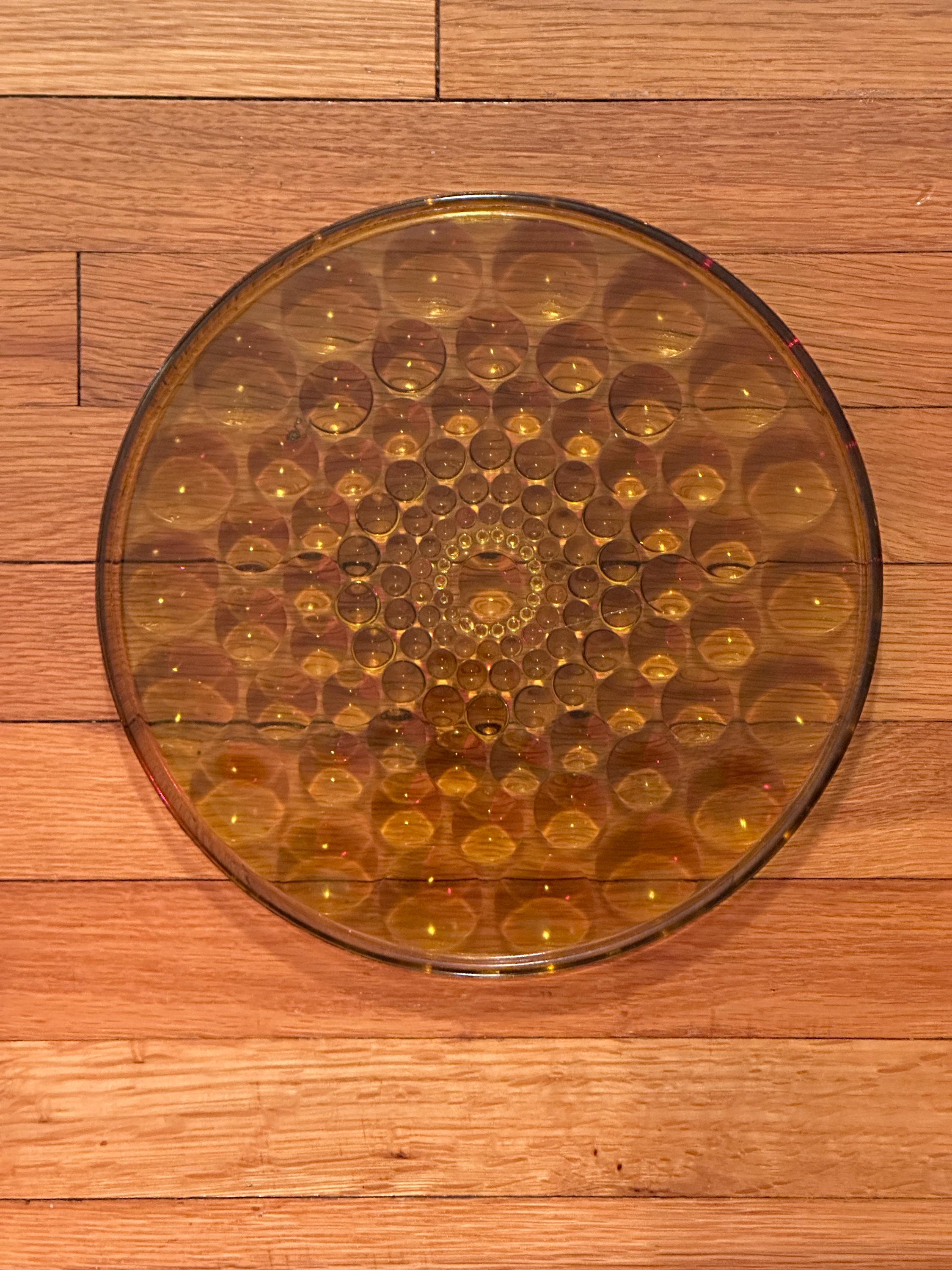Vintage Northwood Coin Dot Amber Glass Tray - 11 Inch - Etsy