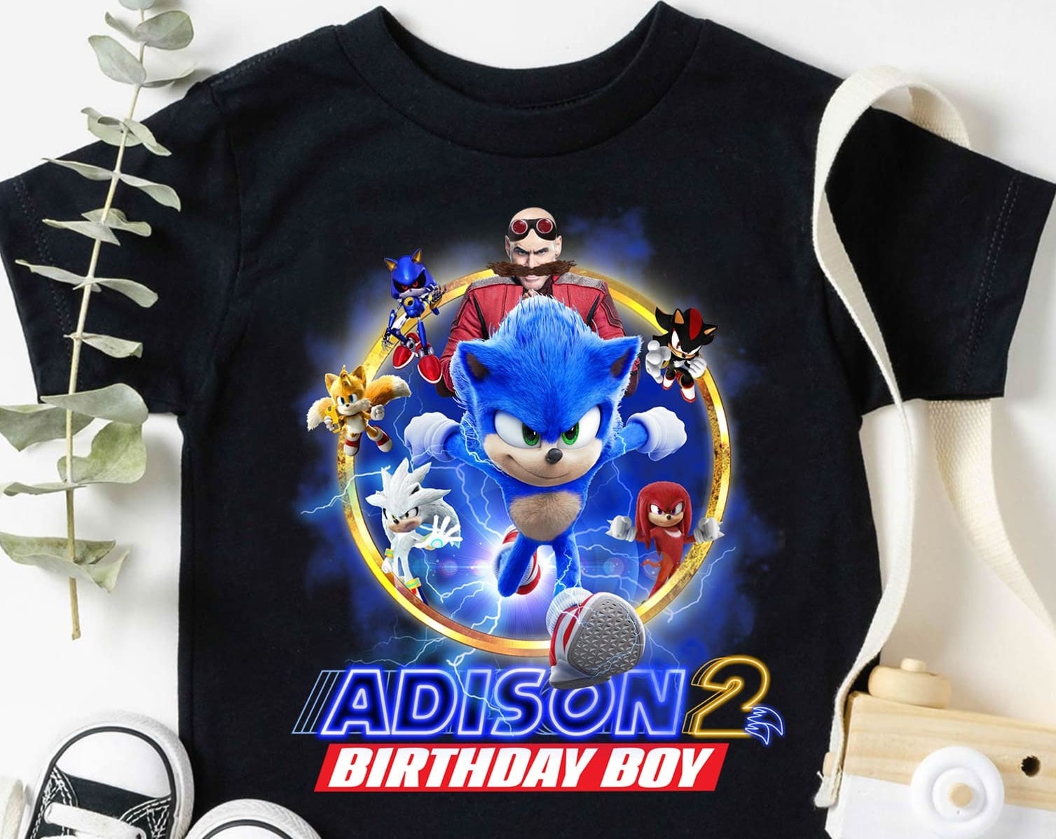 Sonic Birthday Shirt, Personalized Sonic The Hedgehog Birthday ...