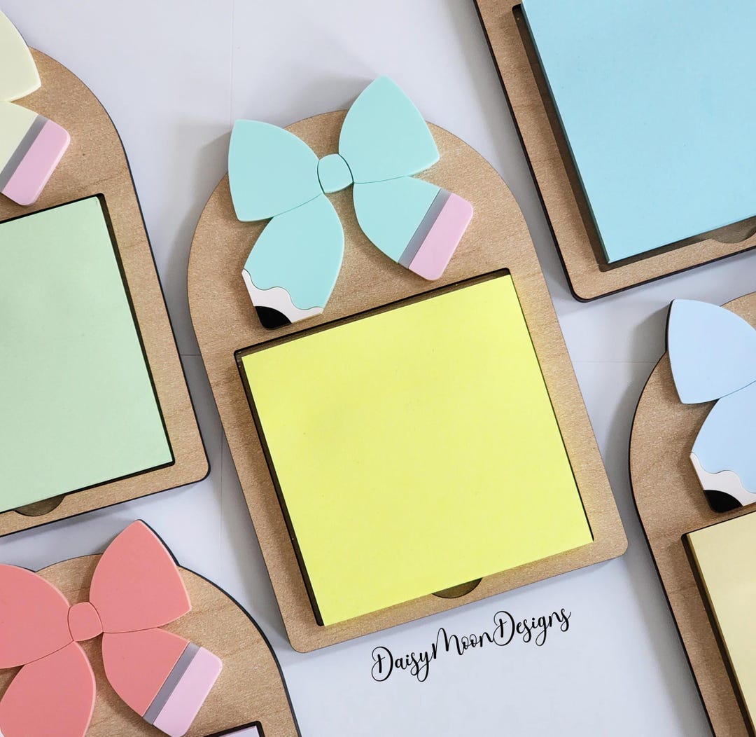 Pencil Bow Note Holder, Sticky Notepad Holder, Teacher Note Holder ...