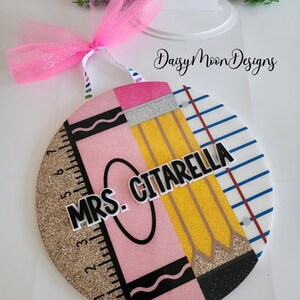 Personalized Glitter Classroom Door Sign: Teacher Appreciation Gift - Etsy