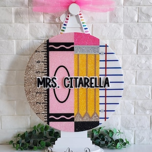 Personalized Glitter Classroom Door Sign: Teacher Appreciation Gift - Etsy