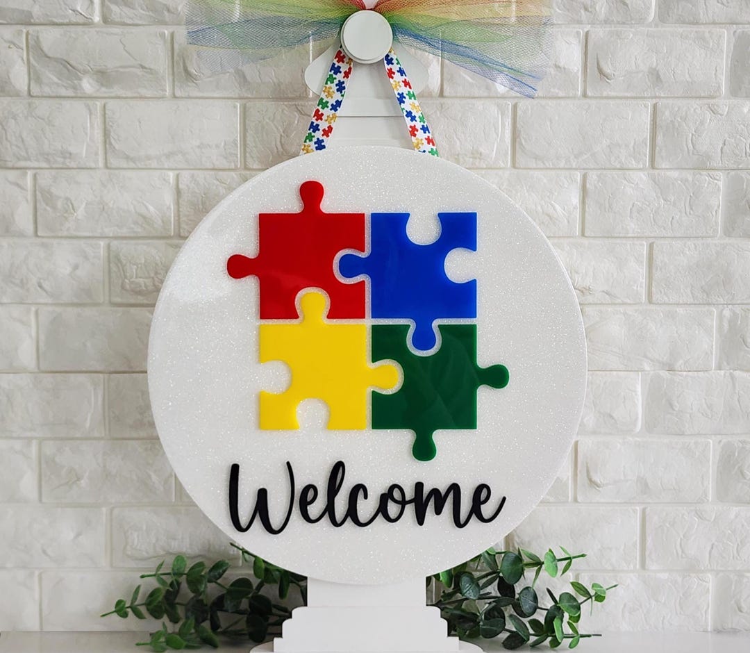 Autism Classroom Door Sign, Autism Door Sign, Autism Puzzle Pieces ...