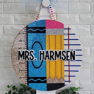 Personalized Glitter Classroom Door Sign: Teacher Appreciation Gift - Etsy