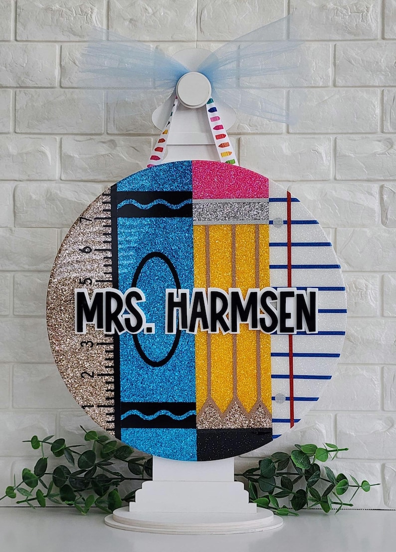 Personalized Glitter Classroom Door Sign: Teacher Appreciation Gift - Etsy