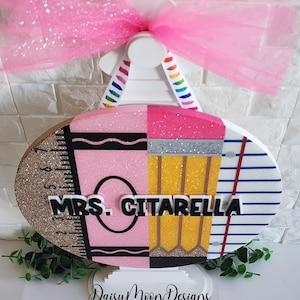 Personalized Glitter Classroom Door Sign: Teacher Appreciation Gift - Etsy