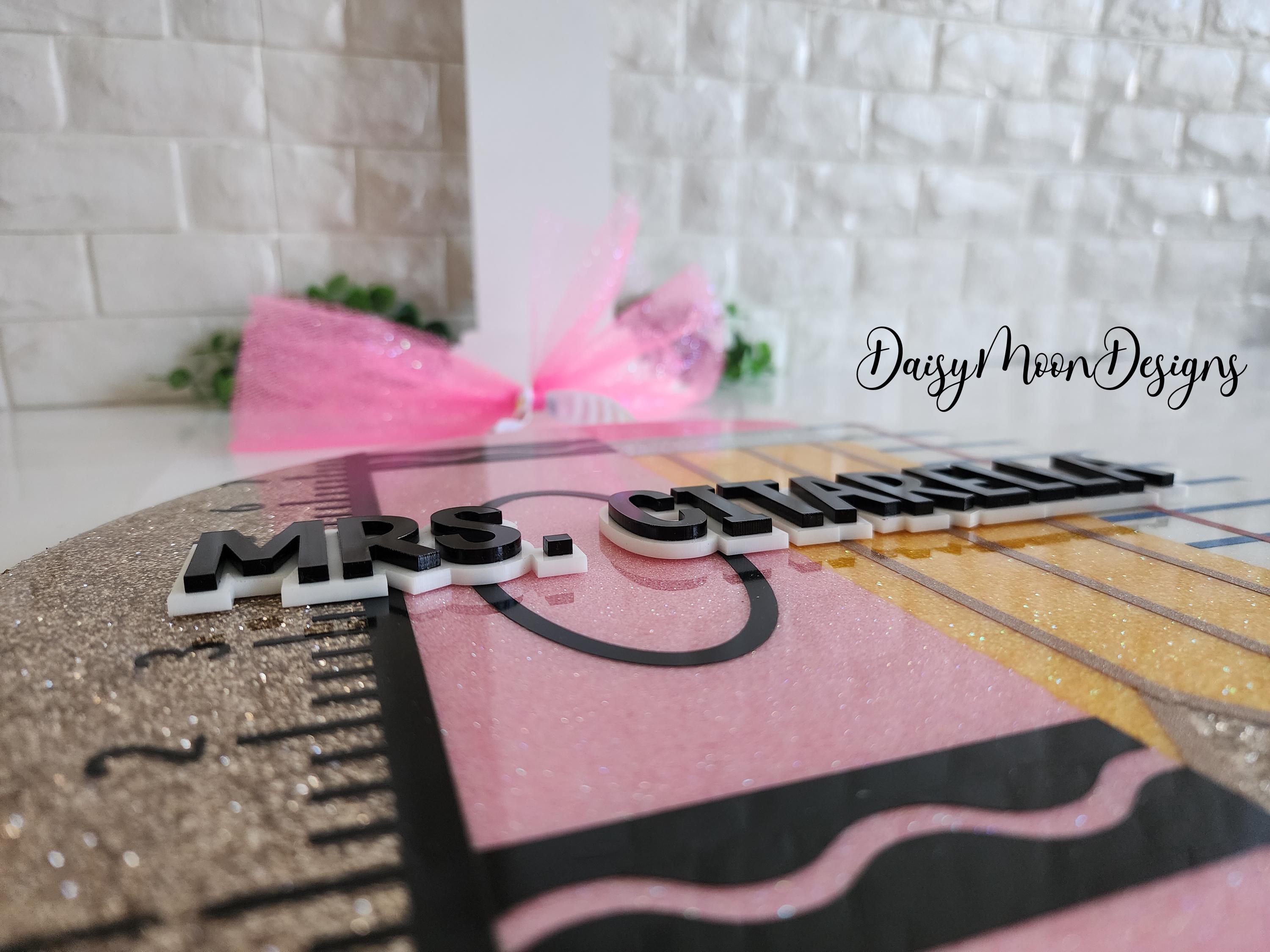 Personalized Glitter Classroom Door Sign: Teacher Appreciation Gift - Etsy
