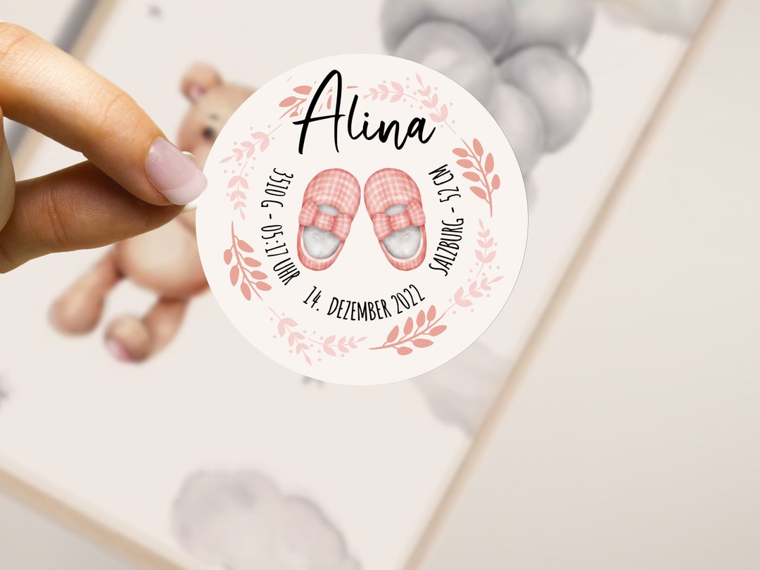 Birth Stickers Gift Wrapping Stickers Baby Birth Announcement Seal ...