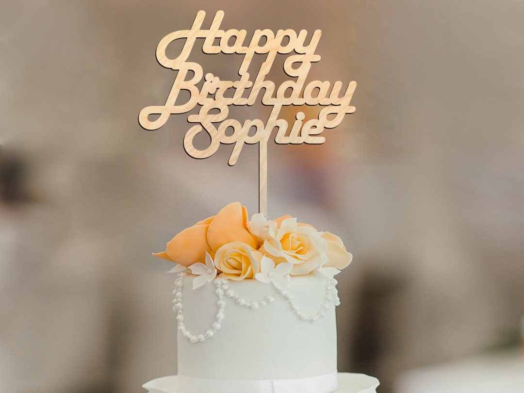 Happy Birthday Cake Topper Personalized Happy Birthday Party - Etsy