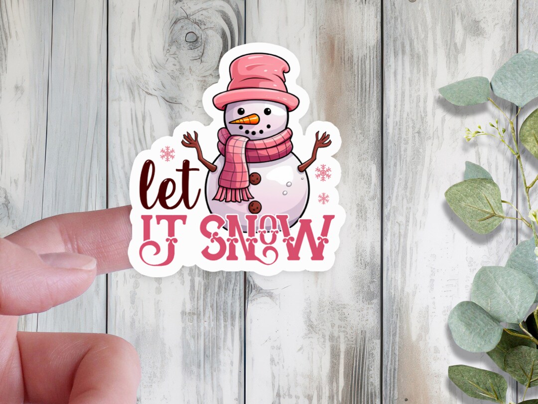 Sticker Pink Christmas let It Snow Scrapbook - Etsy