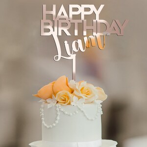 Happy Birthday Cake Topper Personalized Happy Birthday Party - Etsy