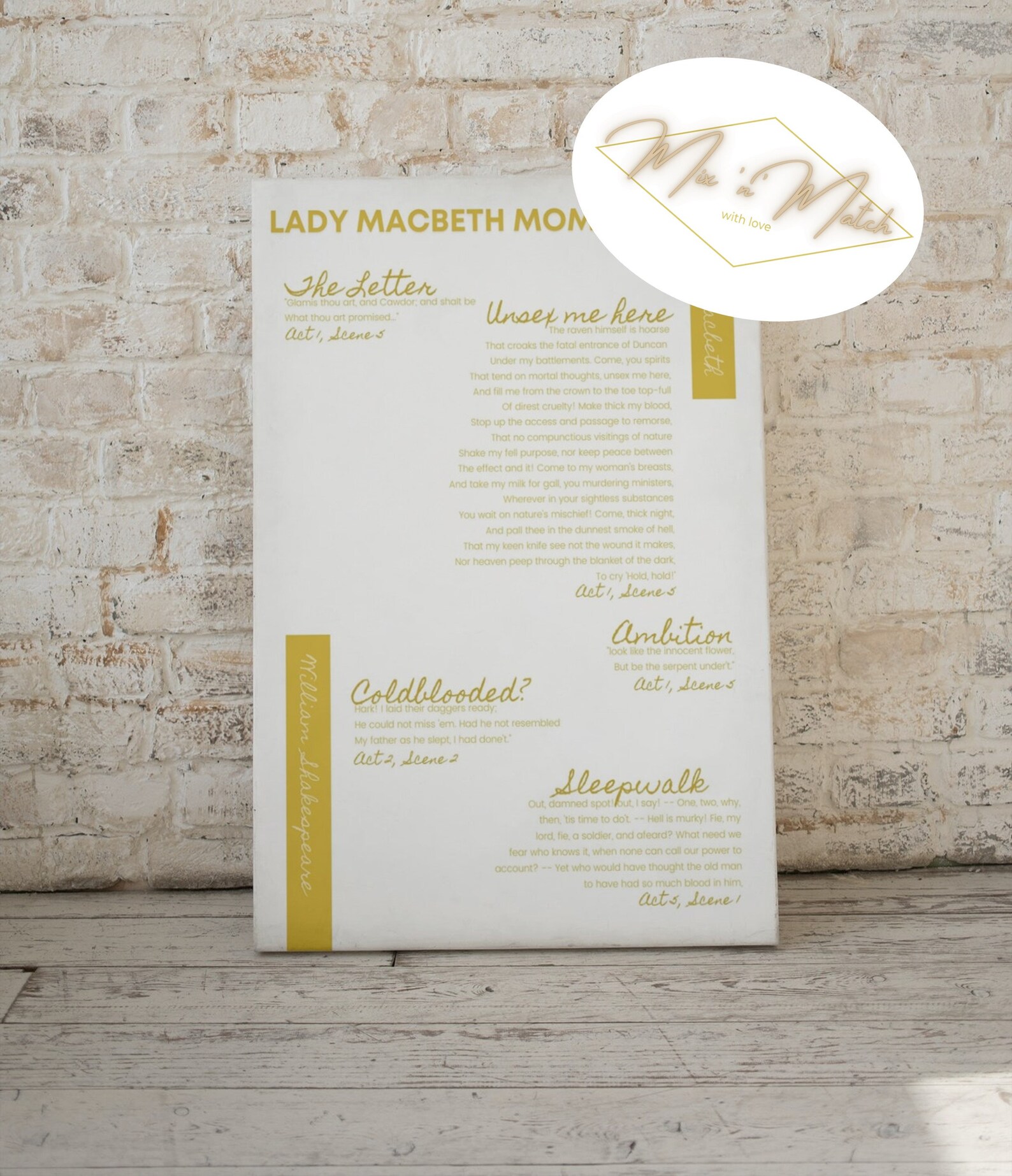 Macbeth Printable High School English Classroom Posters Set of 8 Prints ...