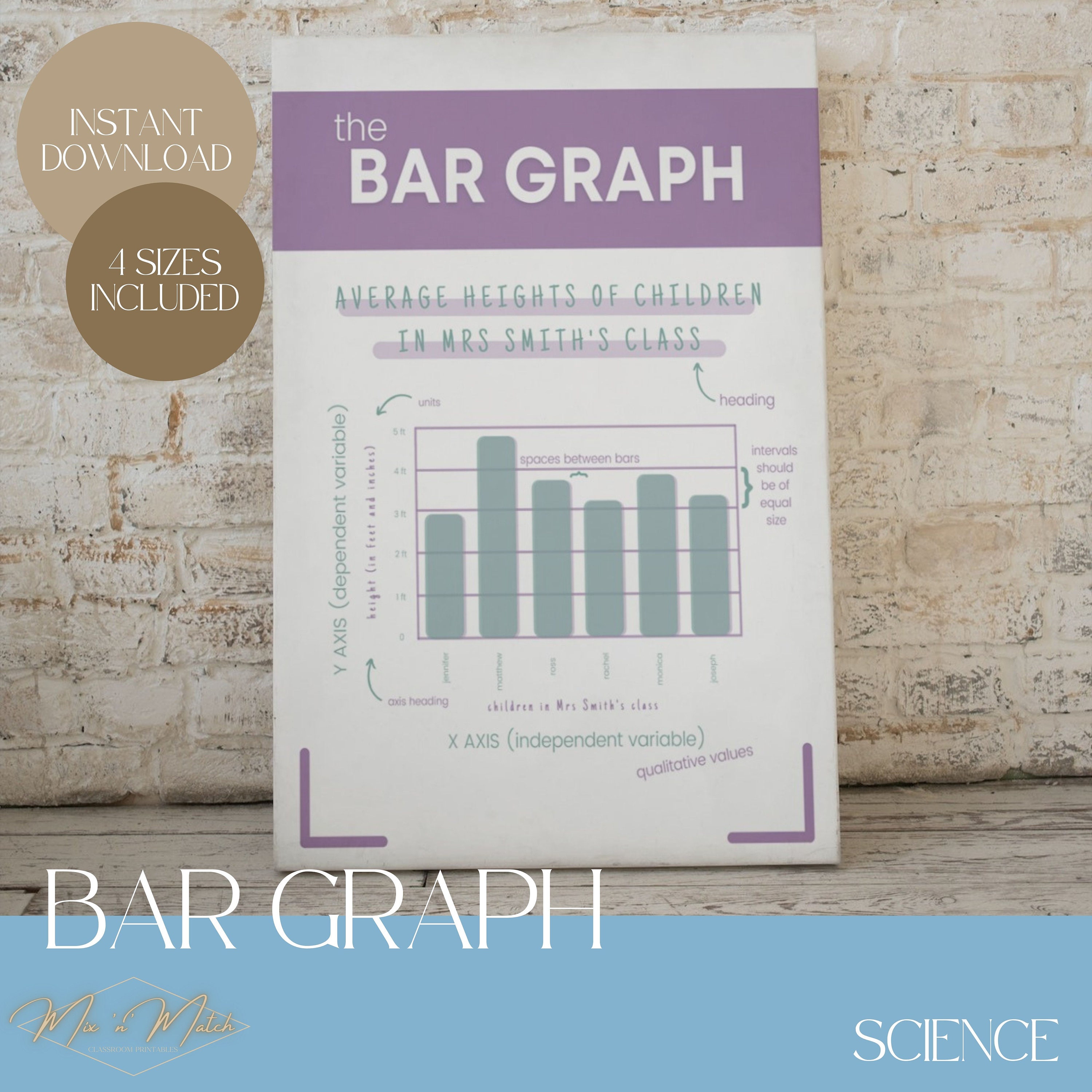 Bar Graph Class Poster Anchor Charts Boho Neutral Prints Math Science ...