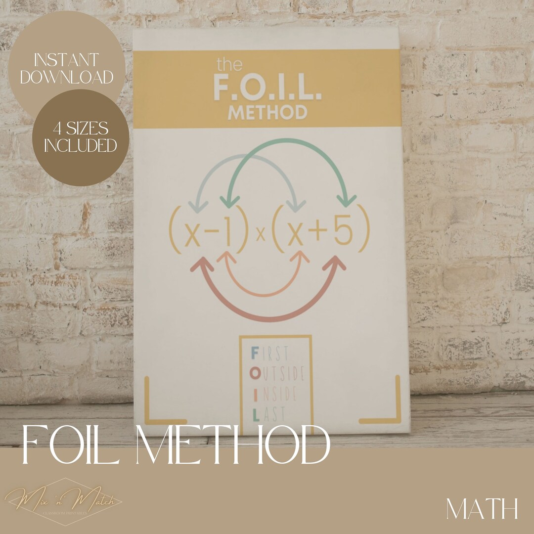 FOIL Method Printable Math Classroom Decor Boho Neutral Prints Math ...