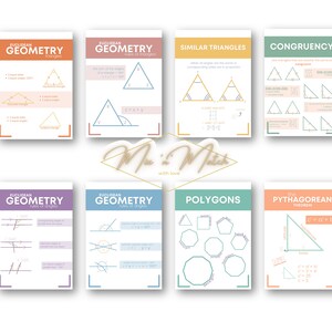 Math Classroom Posters Set of 8 Boho Neutral Prints Math Class Decor ...
