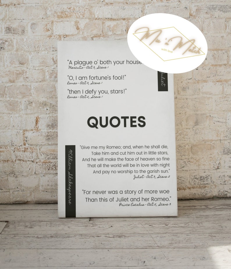 Romeo & Juliet Printable High School English Classroom Decor Bundle ...