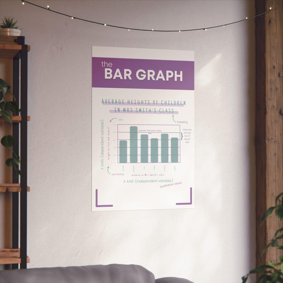 Bar Graphs Poster Middle School Math Rules Chart for Algebra Teachers ...