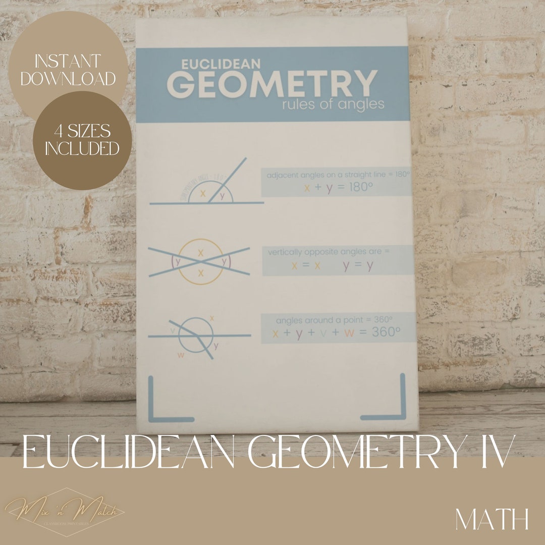 Euclidean Geometry Printable Math Classroom Decor Triangles Boho ...