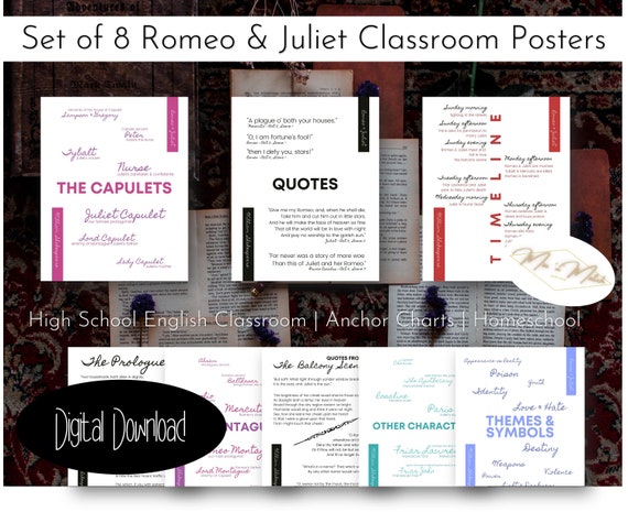 Romeo & Juliet Printable High School English Classroom | Etsy