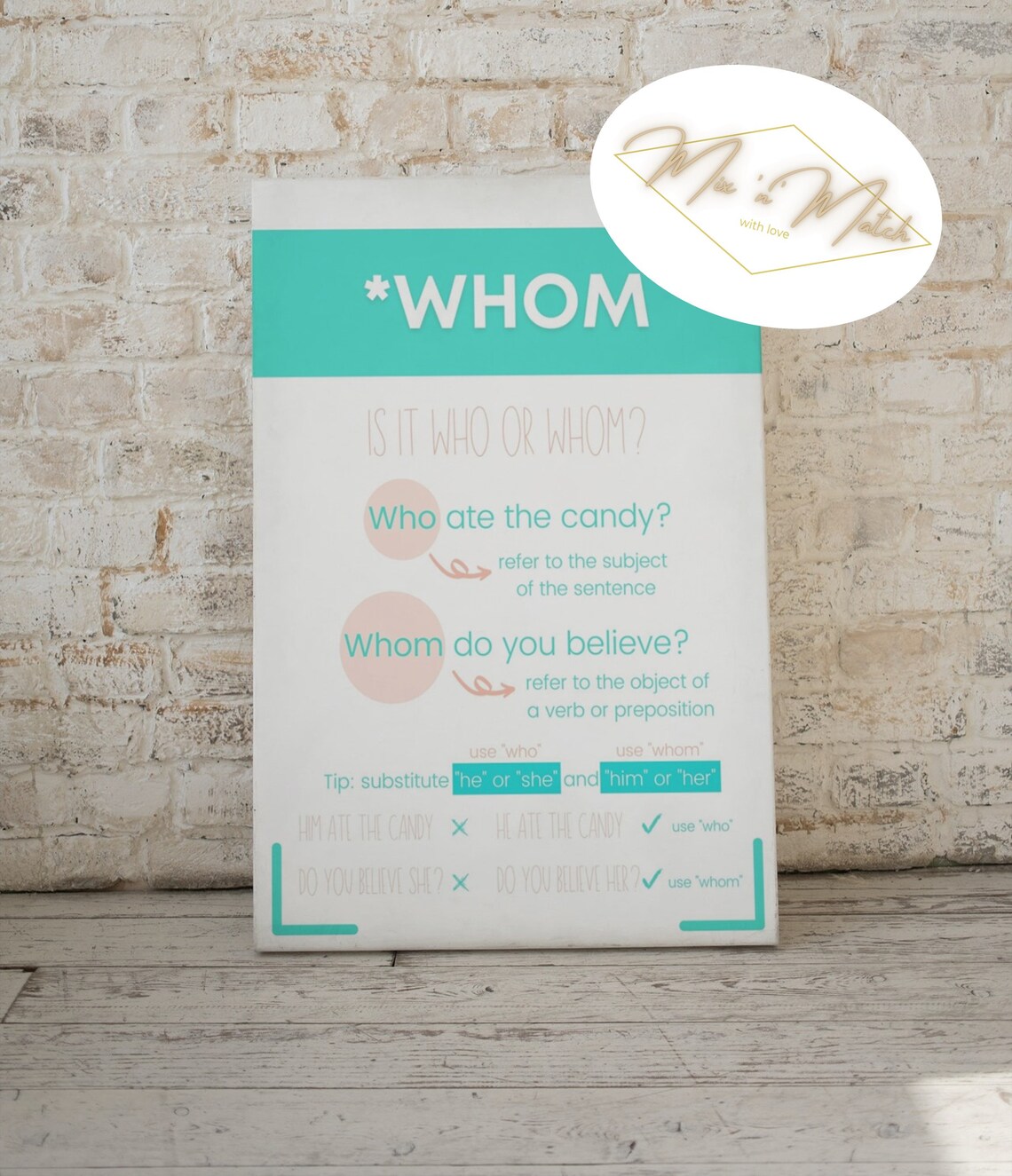 Grammar Posters Printable High School English Classroom Posters Pastel ...