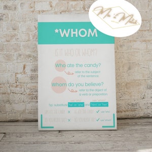 Grammar Posters Printable High School English Classroom Posters Pastel ...