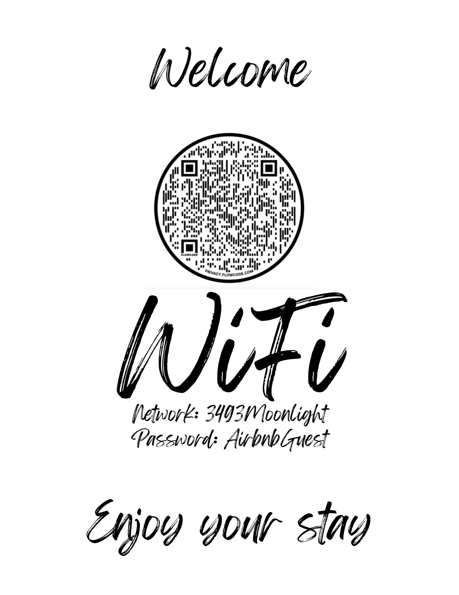 Wifi QR Code Signs for Guests - Etsy