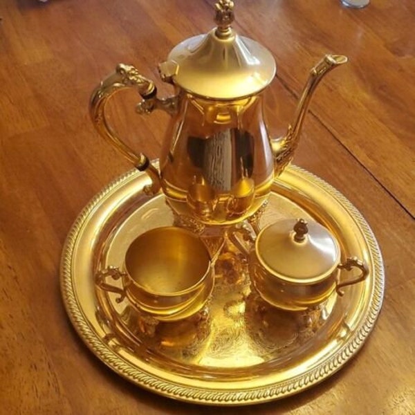 Gold Plated Tea Set - Etsy