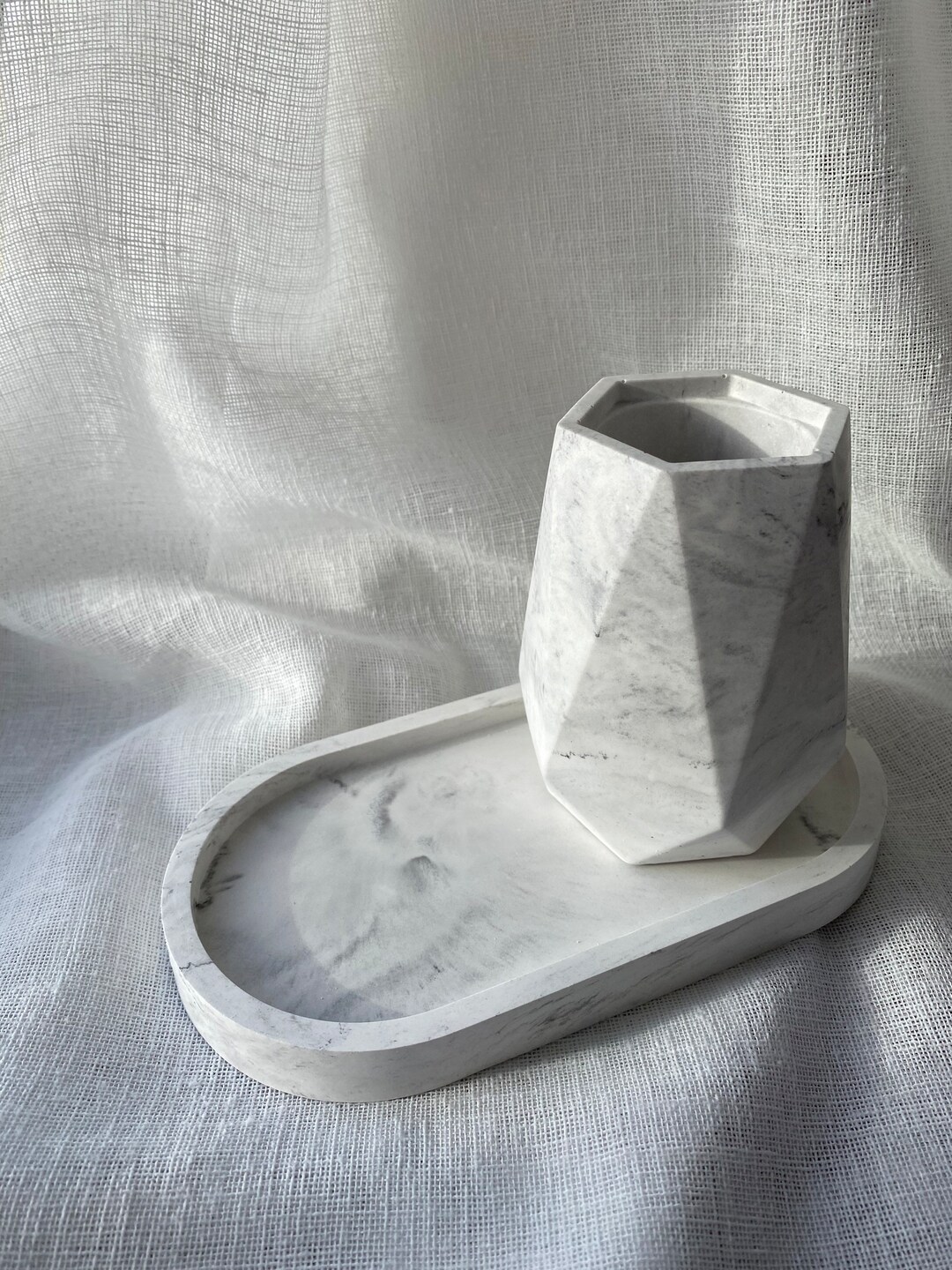 Geometric Pot Bathroom Pot Decorative Vase Minimalist Jar Pen Holder ...