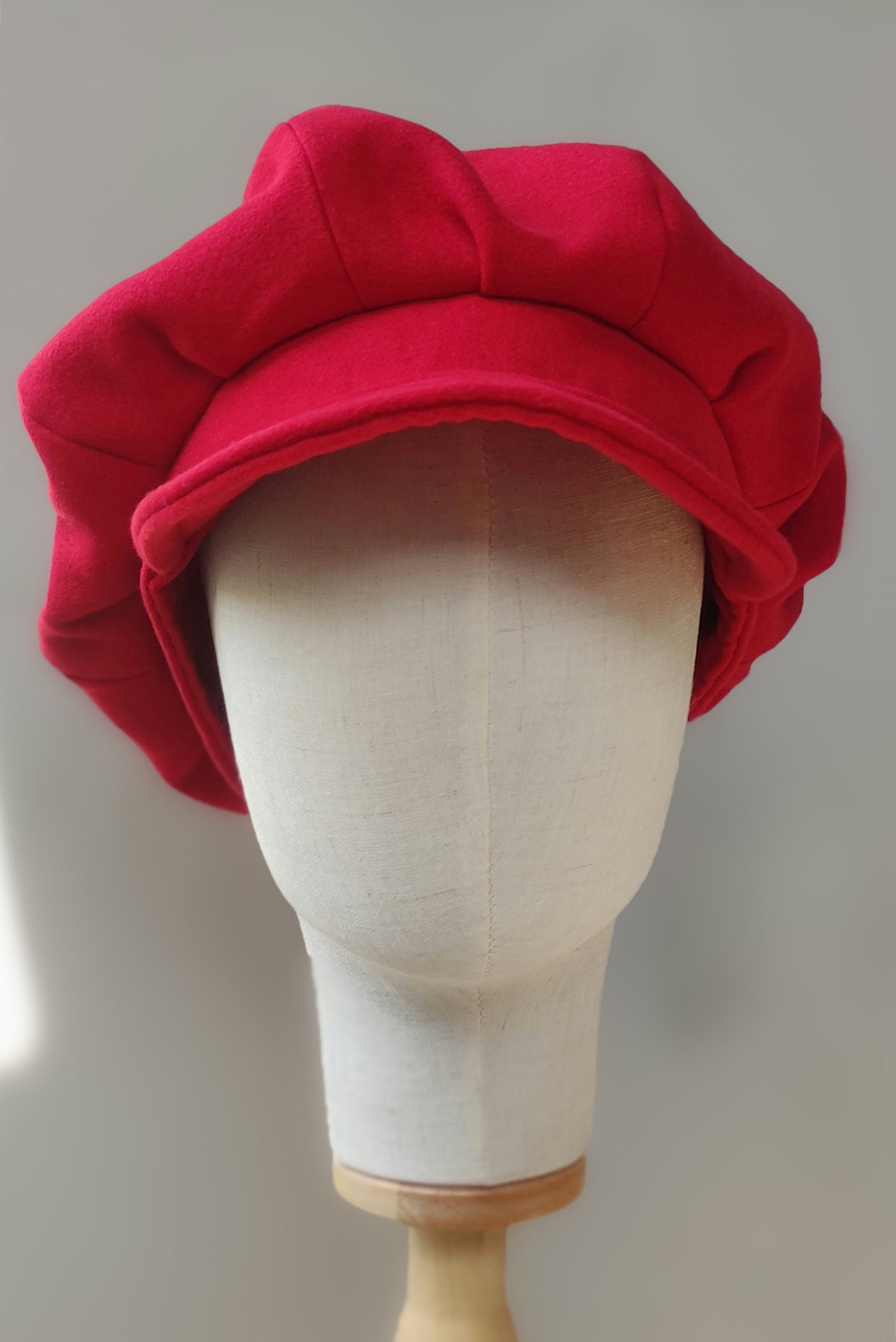 Wool Newsboy Cap Slouchy Newsboy Cap 8 Panels Cap Vintage Style Baker ...