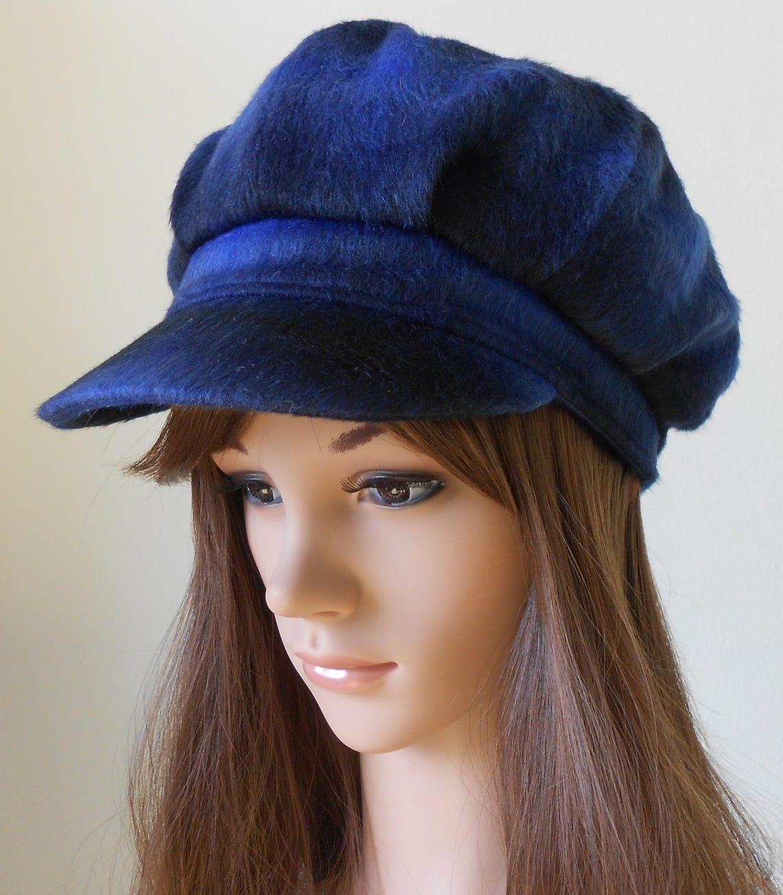 Wool Newsboy Cap Blue Baker Boy Hat Vintage Style Bakerboy Hat Winter ...