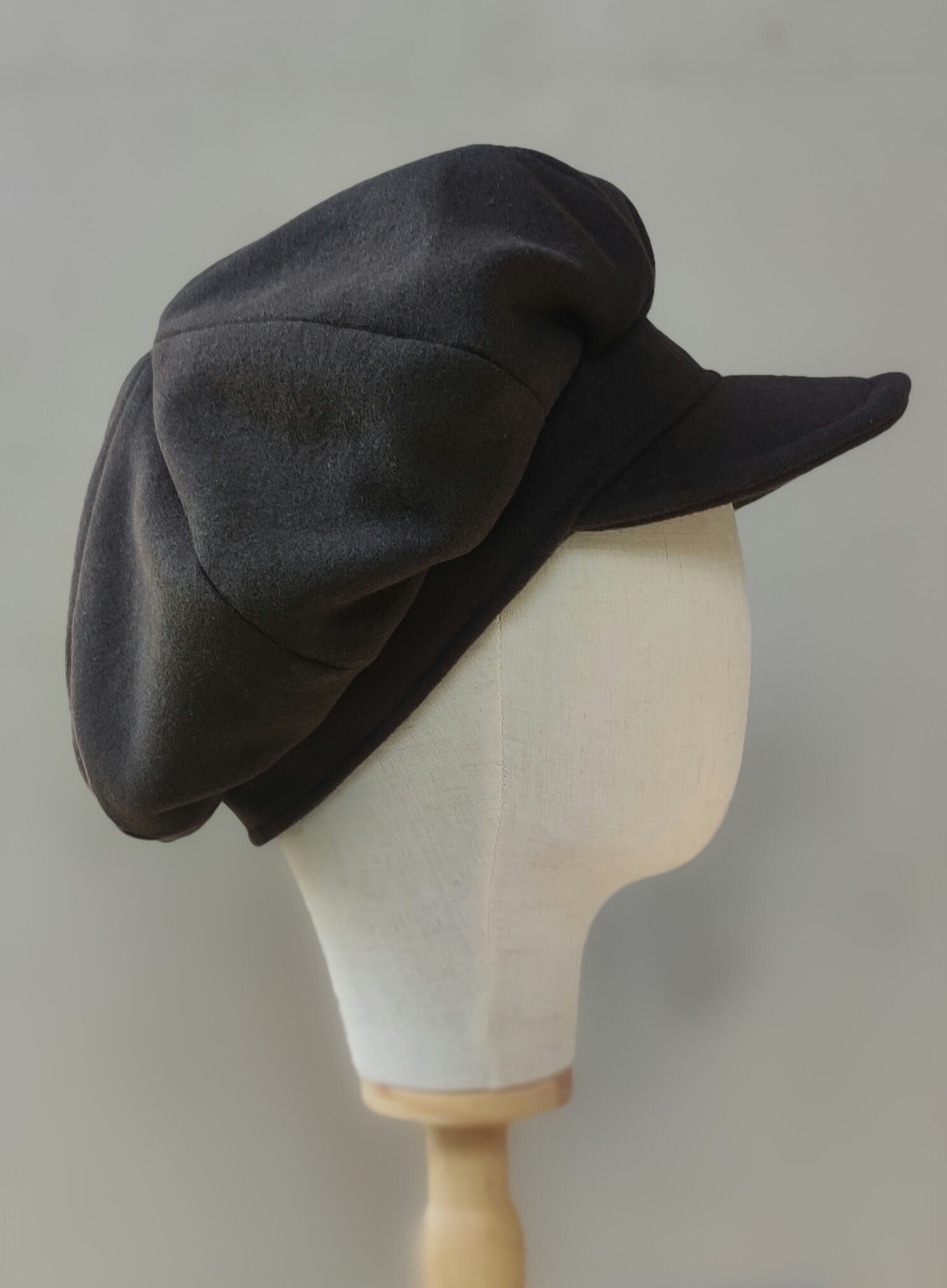 Wool Newsboy Cap Slouchy Newsboy Cap 8 Panels Cap Vintage Style Baker ...