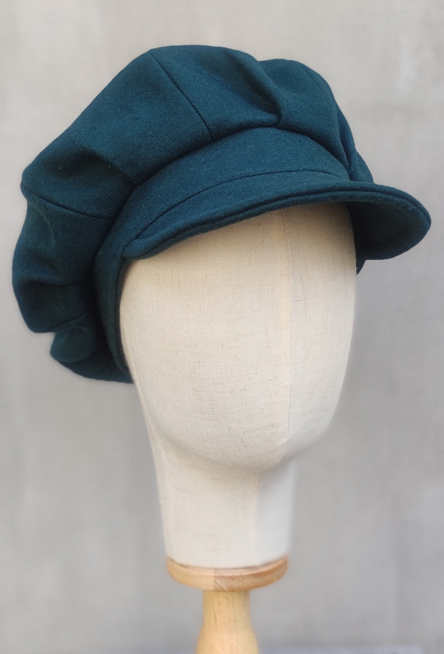 Wool Newsboy Cap Slouchy Newsboy Cap 8 Panels Cap Vintage Style Baker ...