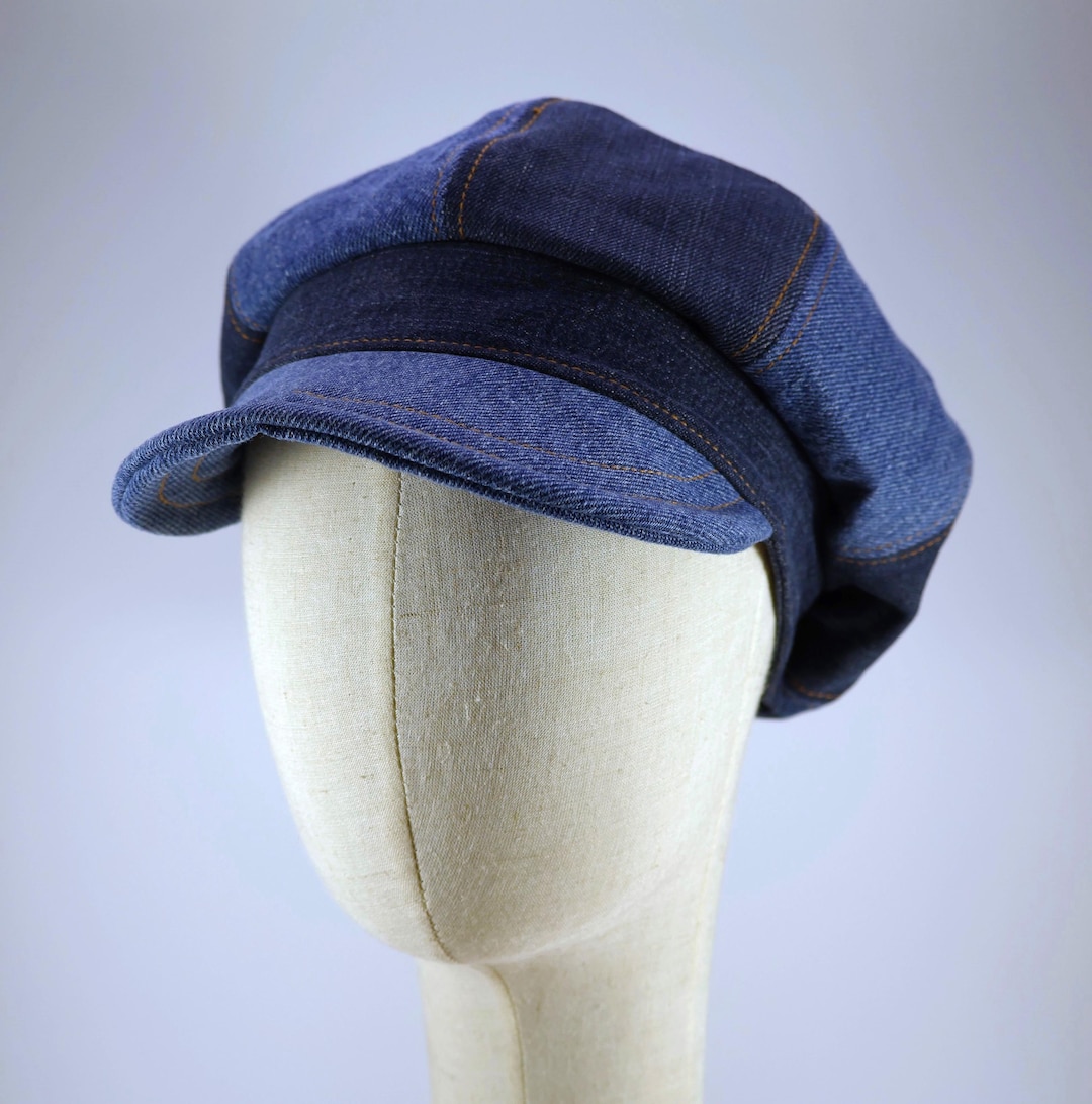 Denim Newsboy Hat Upcycled Denim Patchwork Newsboy Hat Boho Denim ...