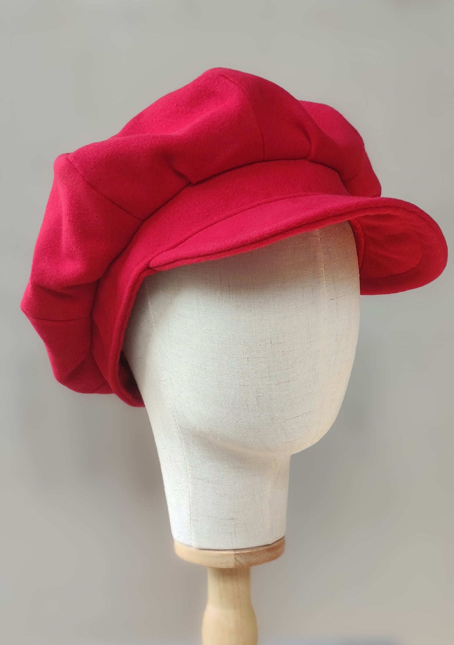Unisex Newsboy Slouchy Wool Cap 8 Panels Cap Vintage Style Baker Boy ...