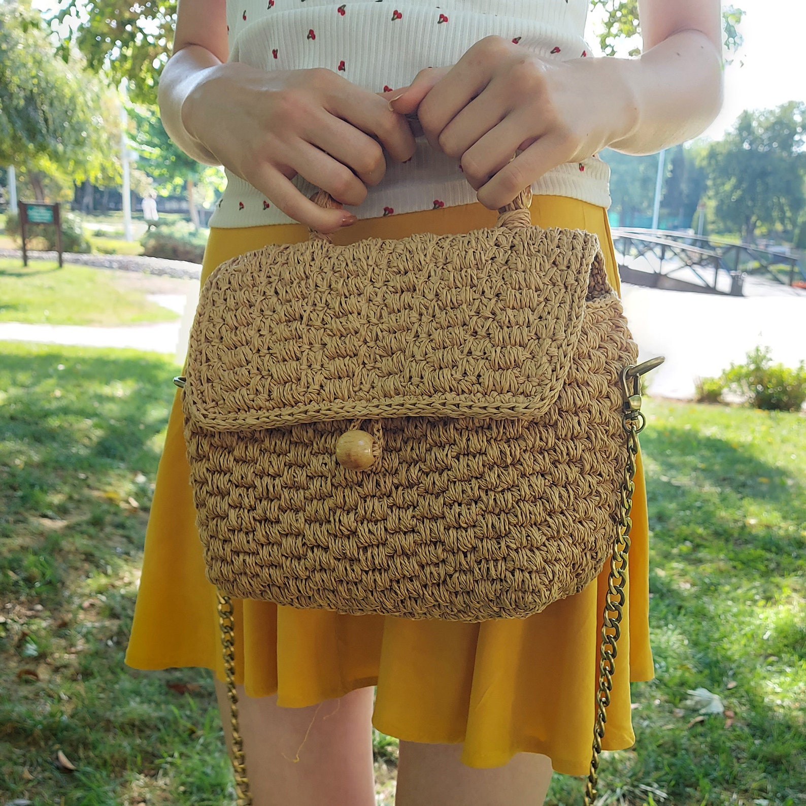 Sac en raffia, sac en raphia dété fait à la main, pochette en raphia au ...