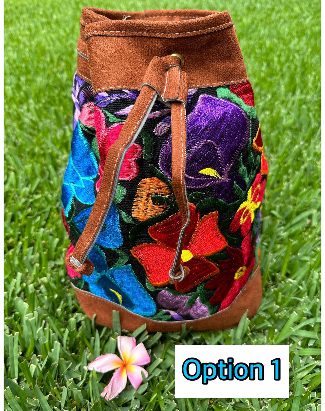 Mexican Artisan Bag Pack - Backpack Embroidered Flowers - Boho Handmade ...