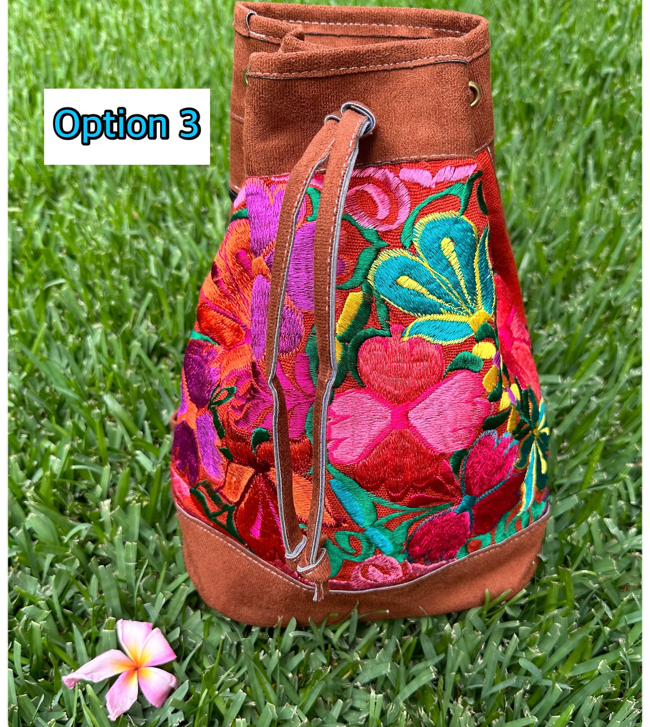 Mexican Artisan Bag Pack Backpack Embroidered Flowers Boho Handmade ...