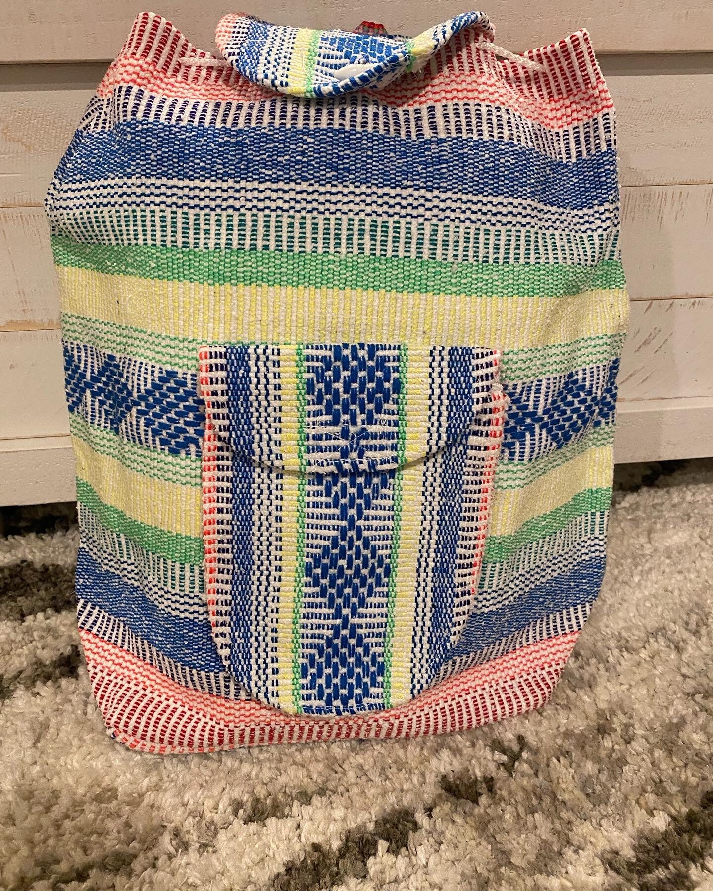Mexican Woven Jargon Cloth Backpack, Artisanal Front Pocket Bag - Etsy