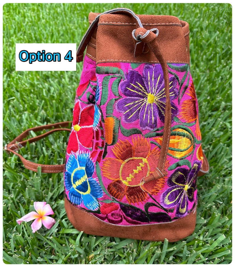 Mexican Artisan Bag Pack Backpack Embroidered Flowers Boho Handmade ...