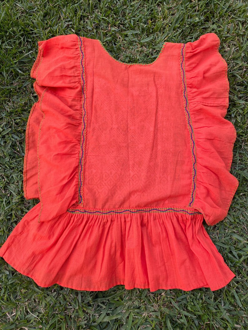 Mexican Embroidery Manta Blouse, Women's Handmade Authentic Embroidered ...