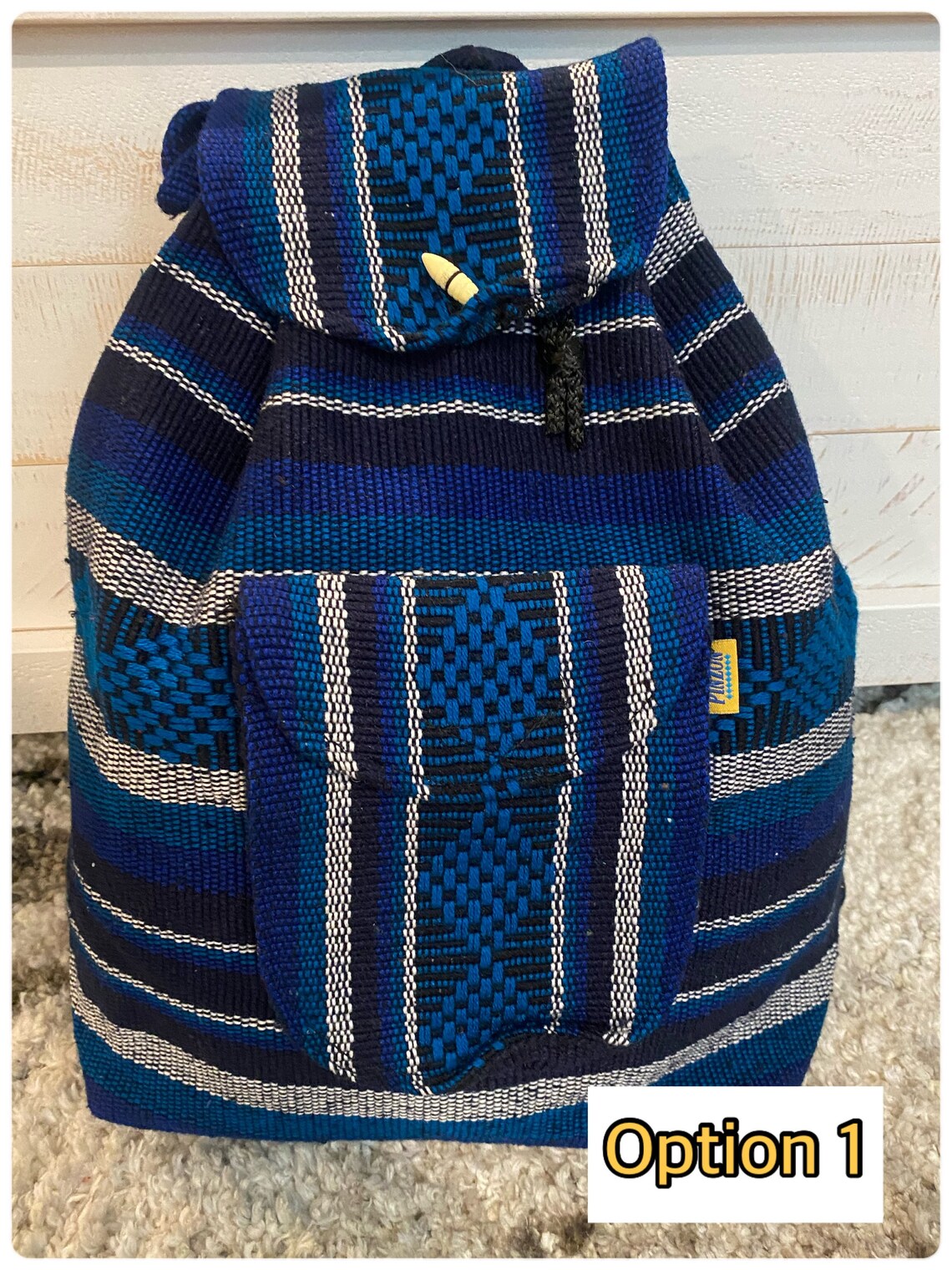 Mexican Jerga Cloth Backpack, Artisanal Front Pocket Rucksack - Etsy